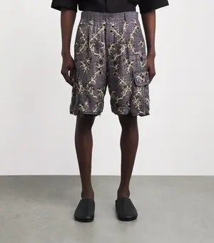 KARTIK RESEARCH Silk Embroidered Cargo Shorts