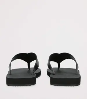 THE ROW Dune Classic Ginza Leather Flip Flops - Black