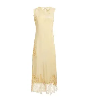 Ulla Johnson Silk Lace Appliqué Idra Maxi Dress