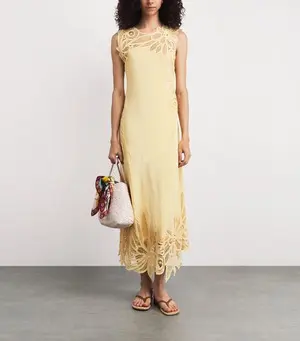 Ulla Johnson Silk Lace Appliqué Idra Maxi Dress