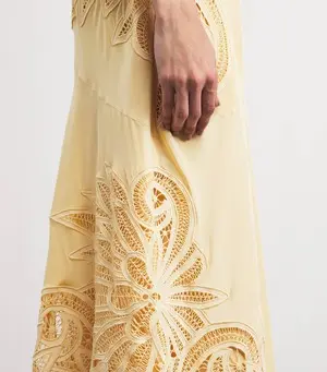 Ulla Johnson Silk Lace Appliqué Idra Maxi Dress