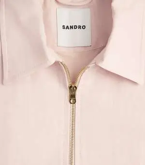 Sandro Satin Wide-leg Trousers - Pink