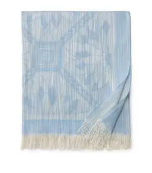 PRATESI Silk-cotton-linen Throw - Blue