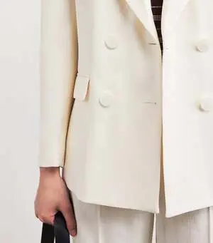 Sandro Double-breasted Blazer - Beige