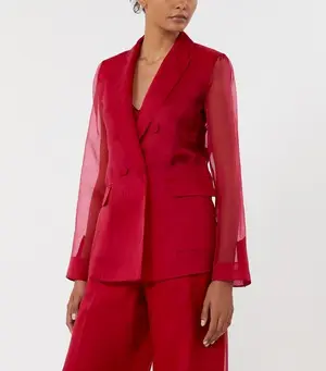 Max Mara Silk Organza Blazer - Red