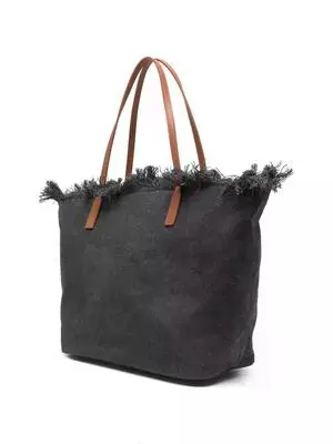 MC2 SAINT BARTH Fringed Logo-embroidered Tote