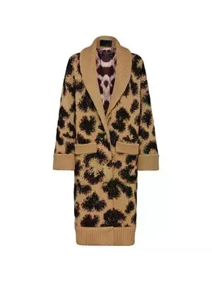 Philipp Plein Wool-jacquard Coat Leopard