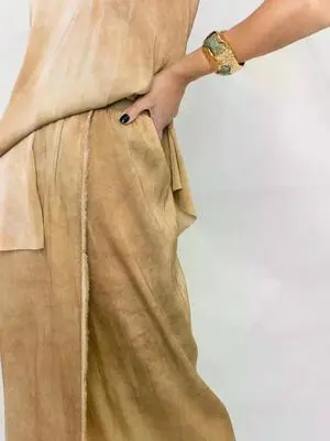 UMA WANG Distressed Raw-cut Maxi Skirt