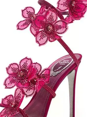 Rene Caovilla Flower-embellished Sandals