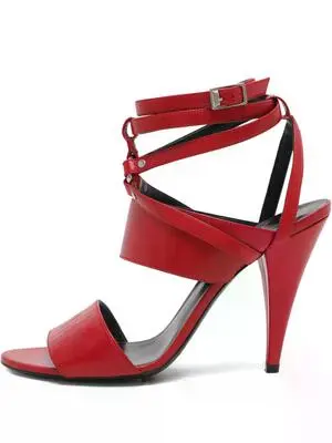 Saint Laurent Leather Ankle-strap Sandals With Buckle Fastening