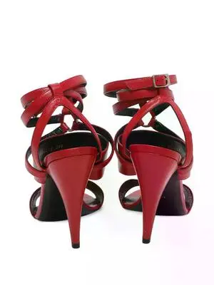 Saint Laurent Leather Ankle-strap Sandals With Buckle Fastening