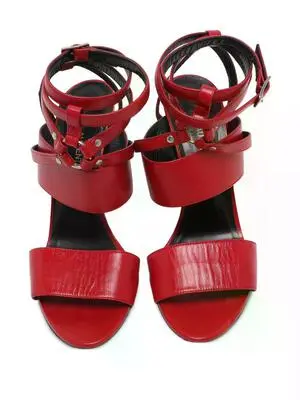 Saint Laurent Leather Ankle-strap Sandals With Buckle Fastening
