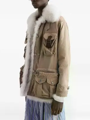 Dolce & Gabbana Waxed Faille Jacket With Fur Trim