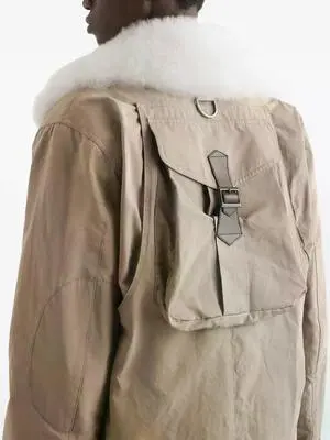 Dolce & Gabbana Waxed Faille Jacket With Fur Trim