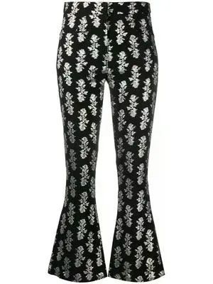 16Arlington Metallic-print Flared Trousers