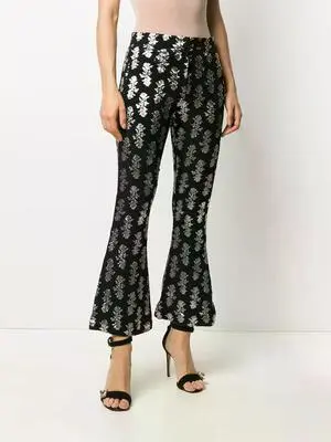 16Arlington Metallic-print Flared Trousers