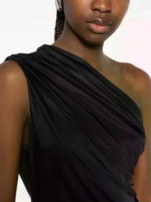 MARSEM One-shoulder Ruched Top - Black