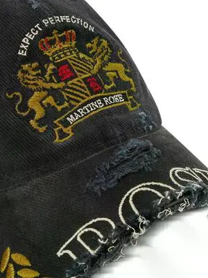 Martine Rose Distressed Crest-embroidered Cap