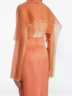 Khaite Fritz Silk Organza Top - Orange