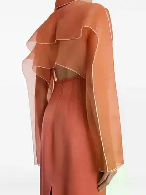 Khaite Fritz Silk Organza Top - Orange