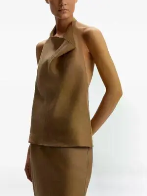 12 STOREEZ Halterneck Linen Top