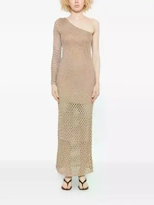 SIMONA CORSELLINI One-shoulder Open-knit Maxi Dress