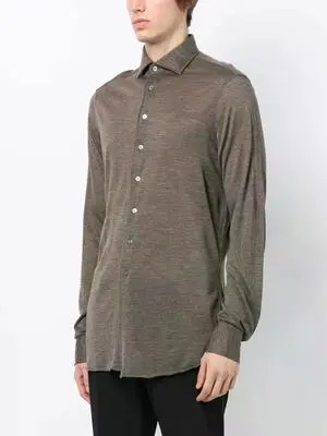 LARDINI Button-front Long-sleeved Polo Shirt