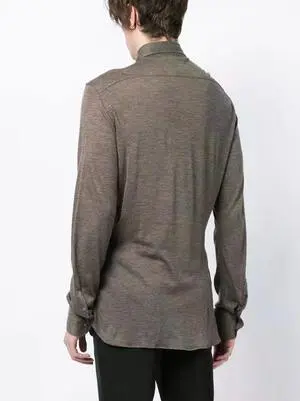 LARDINI Button-front Long-sleeved Polo Shirt