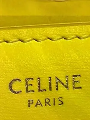 Celine 2019 Teen Shiny Calfskin Triomphe Crossbody Bag - Yellow