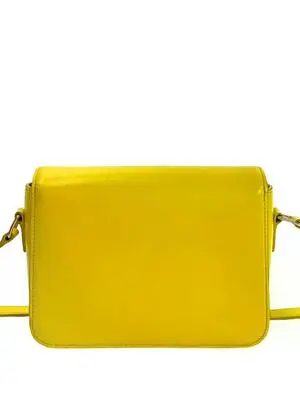 Celine 2019 Teen Shiny Calfskin Triomphe Crossbody Bag - Yellow