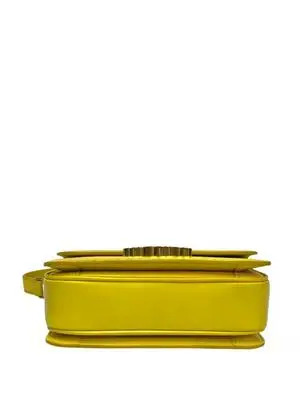 Celine 2019 Teen Shiny Calfskin Triomphe Crossbody Bag - Yellow