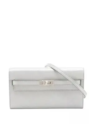 Hermès 2025 Chevre Chamkila Kelly To Go Wallet Crossbody Bag - Silver