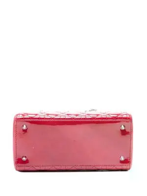 Dior 2013 Medium Patent Cannage Lady Satchel - Red