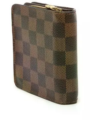 LOUIS VUITTON 2005 Damier Ebene Compact Zip Wallet Small Wallets
