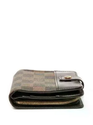 LOUIS VUITTON 2005 Damier Ebene Compact Zip Wallet Small Wallets