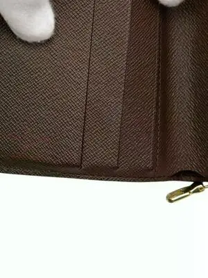LOUIS VUITTON 2005 Damier Ebene Compact Zip Wallet Small Wallets