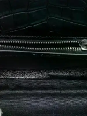 Saint Laurent 2016 Medium Croc Embossed Leather College Satchel - Black