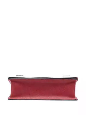 Prada Saffiano Double Turn Lock Top Handle Satchel