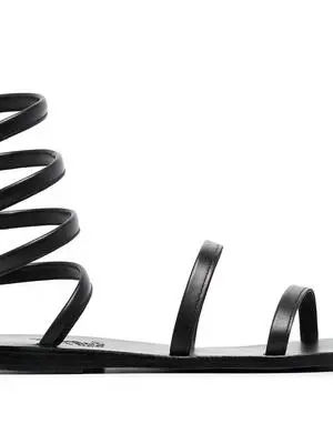ANCIENT GREEK SANDALS Ofis Ankle-wrap Sandals - Black