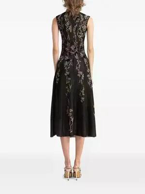 GEMY MAALOUF Patterned Midi Dress - Black