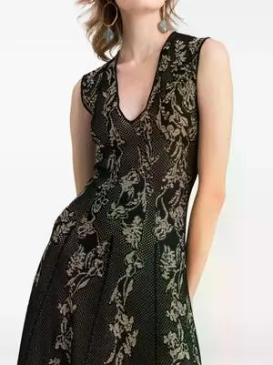 GEMY MAALOUF Patterned Midi Dress - Black