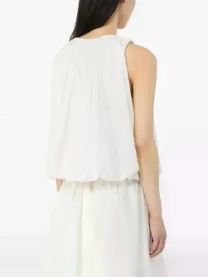 Max Mara Sleeveless Gathered Bubble Hem Top