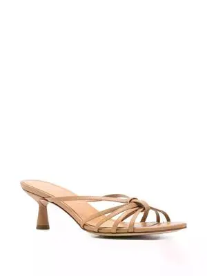 AeydĒ Abby Strappy Leather Mules - Neutrals