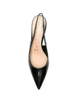 CHANTAL Patent Slingback Pumps - Black