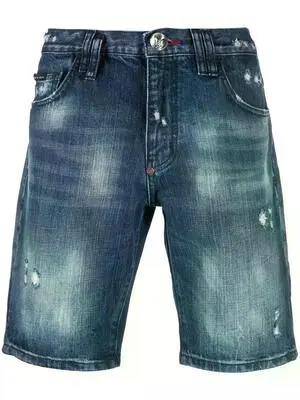 Philipp Plein Raw Edge Hem Shorts For Men
