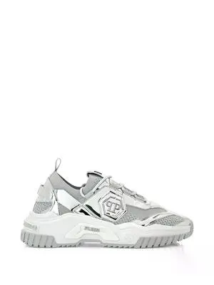 Philipp Plein Silver Tone Sneakers For Women