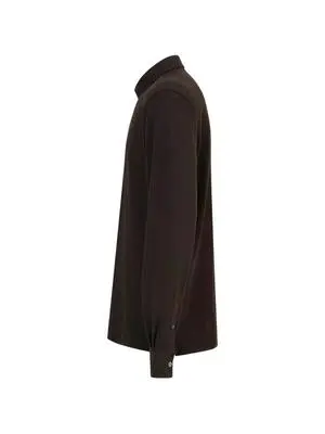Zegna Long-sleeved Polo Shirt - Brown