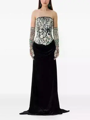 Dina Melwani Off The Shoulder Evening Dresses