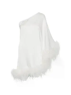 ALESSANDRO LEGORA Boa Feather-trim Mini Dress