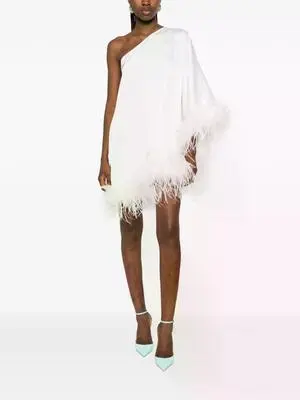 ALESSANDRO LEGORA Boa Feather-trim Mini Dress